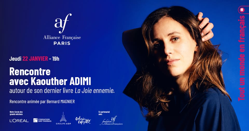 Alliance Française de Paris : rencontre littéraire avec Kaouther Adimi ...